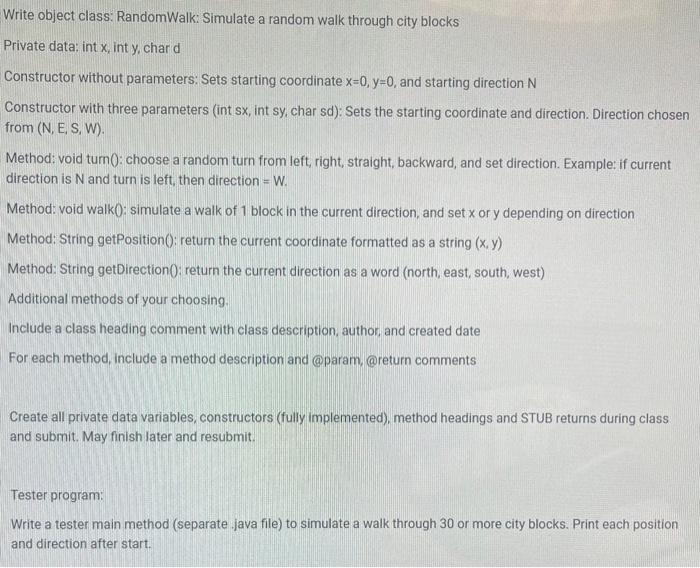 Solved Private data: int x, int y, char d Constructor | Chegg.com
