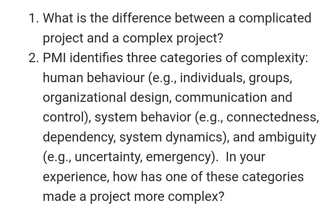 Solved 1. What is the difference between a complicated | Chegg.com