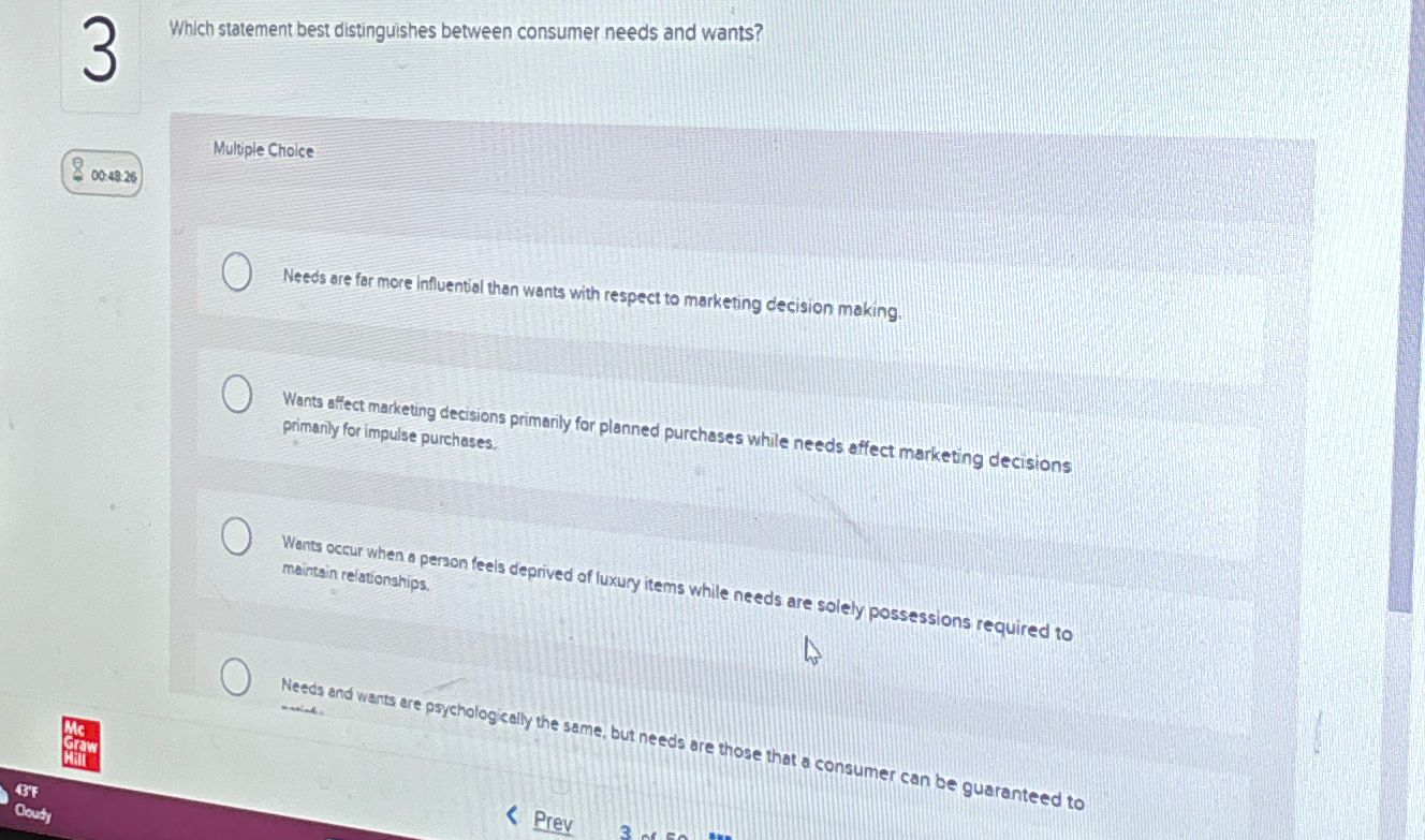 Solved Which statement best distinguishes between consumer | Chegg.com