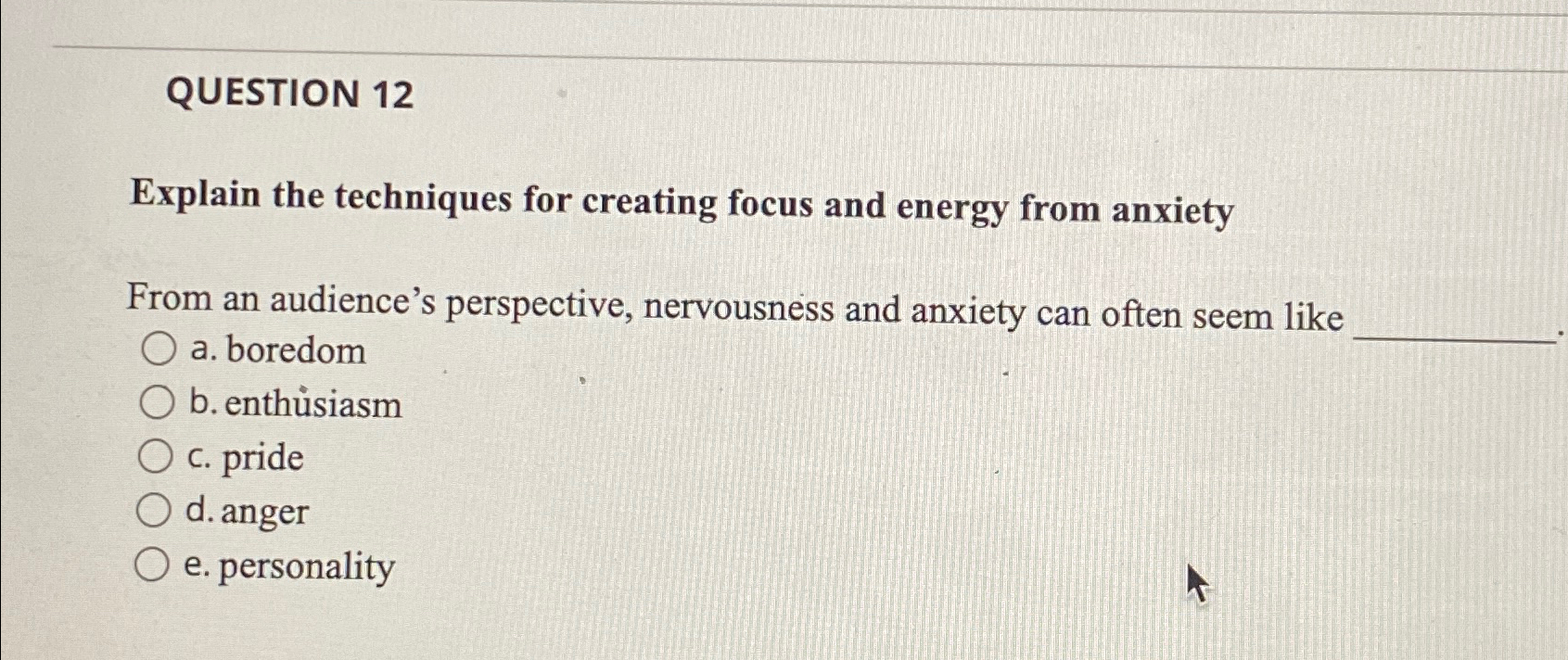 Solved QUESTION 12Explain the techniques for creating focus | Chegg.com