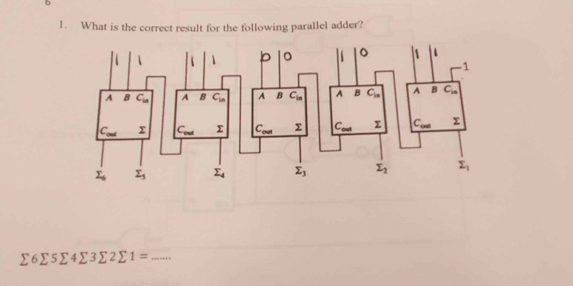 Solved 1. What is the correct result for the following | Chegg.com