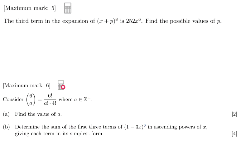 Solved The third term in the expansion of (x+p)8 is 252x6. | Chegg.com