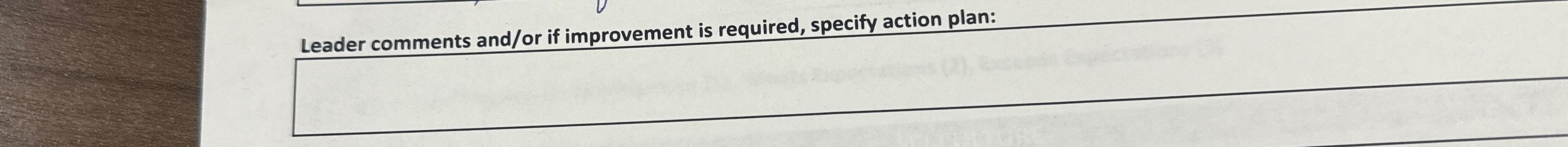 Solved Leader comments and/or if improvement is required, | Chegg.com