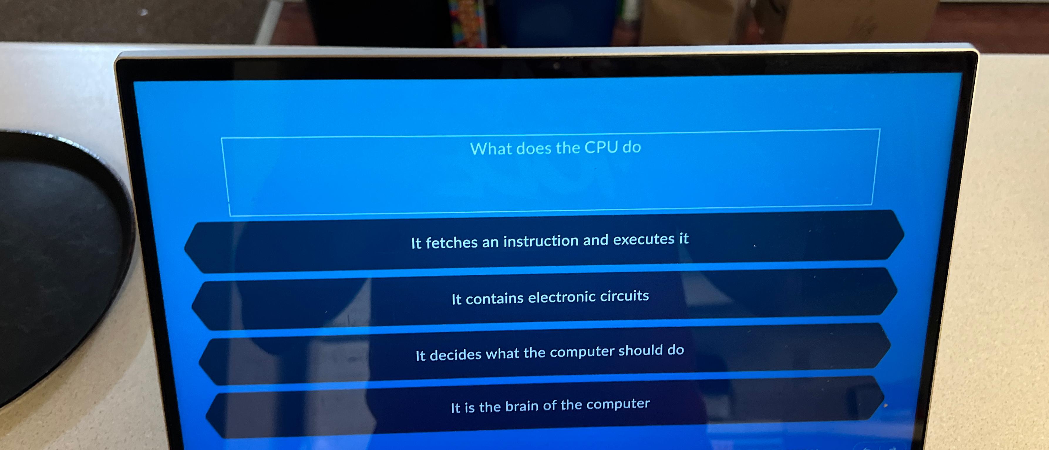 Solved What does the CPU doIt fetches an instruction and | Chegg.com