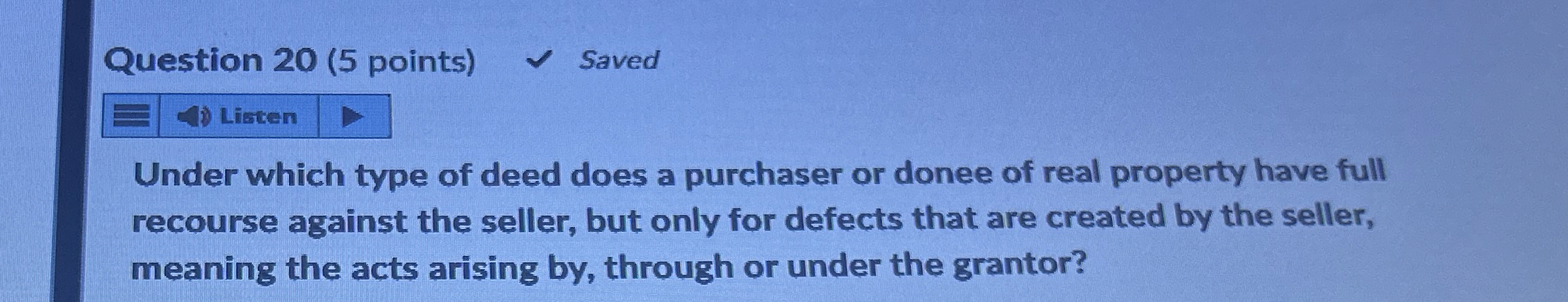 Solved Question 20 (5 ﻿points) ﻿Saved ,→Under which type of | Chegg.com