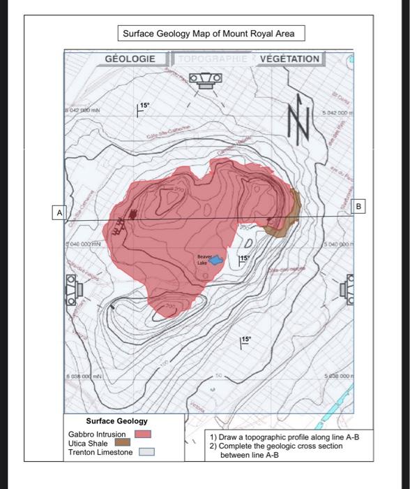 Section DComplete the geologic cross-section across | Chegg.com