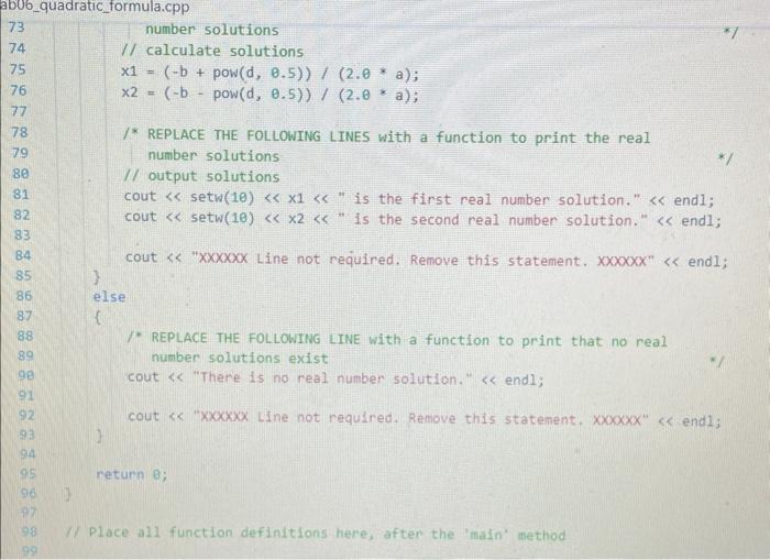 Solved * Solving a quadratic equation using the quadratic | Chegg.com