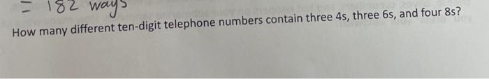 How many different ten-digit telephone numbers | Chegg.com