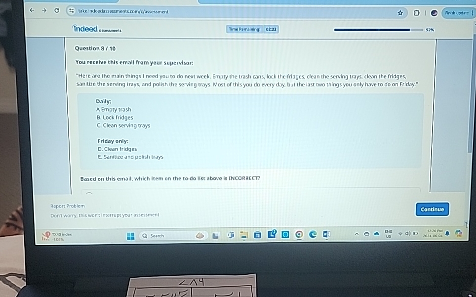 Solved take.indeedassessmentscom/c/assessmentFinish | Chegg.com
