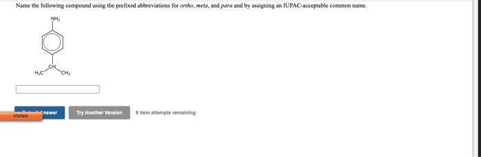 Solved Name the following compound using the prefixed | Chegg.com