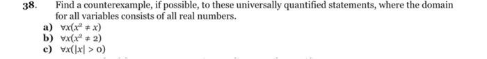 Solved 38. Find a counterexample, if possible, to these | Chegg.com