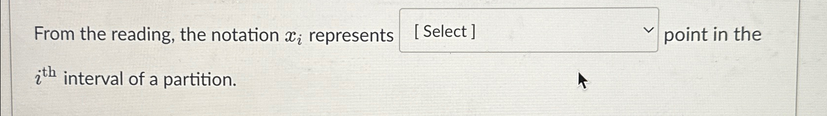 Solved From the reading, the notation xi ﻿represents point | Chegg.com