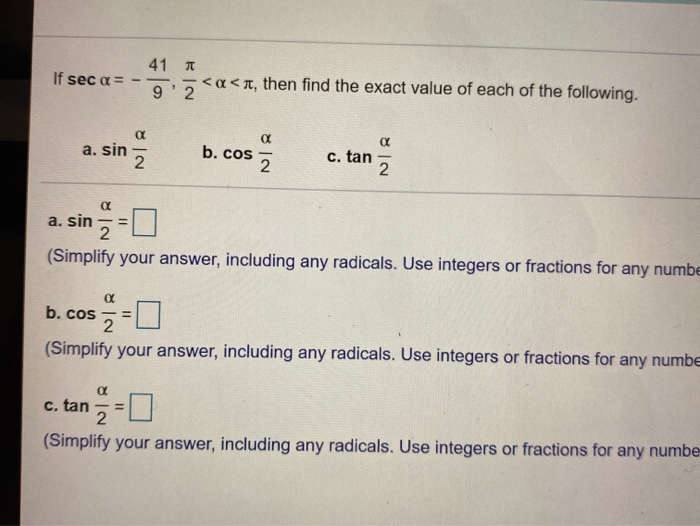 Solved If sec a = - | Chegg.com