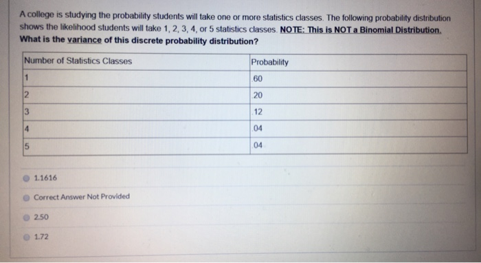Solved A college is studying the probability students will | Chegg.com