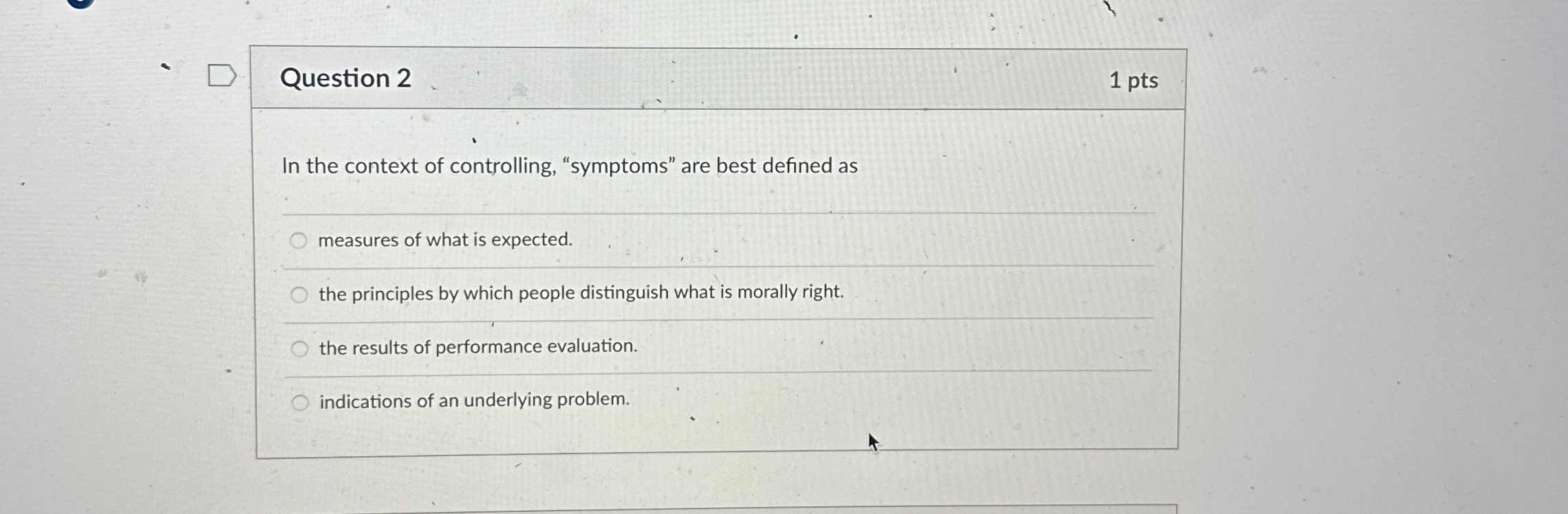 Solved Question 21 ﻿ptsIn the context of controlling, | Chegg.com