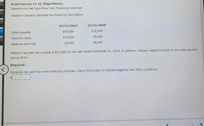 Solved Brief Exercise 11-31 (Algorithmic) Determining Net | Chegg.com