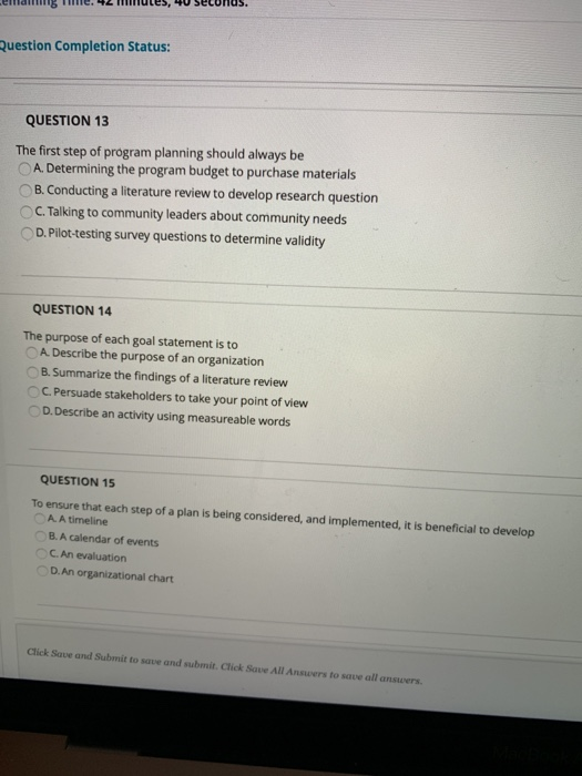 Solved Question Completion Status: QUESTION 13 The first | Chegg.com