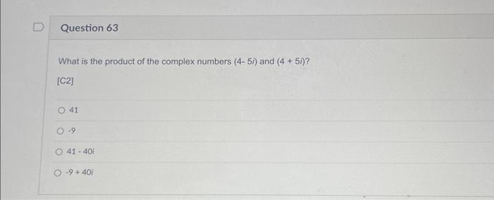 Solved What is the product of the complex numbers (4−5i) and | Chegg.com