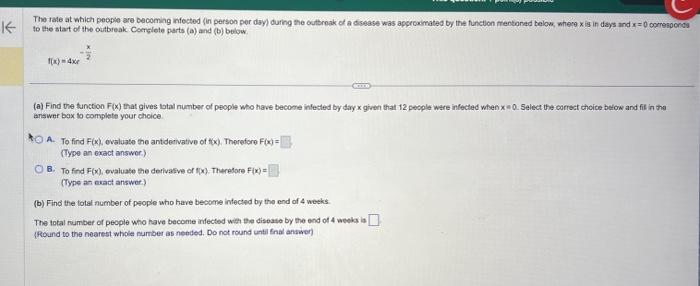 Solved The iate at which peepie are becoming infected (in | Chegg.com