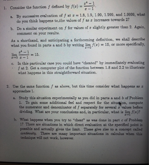 Solved 1. Consider the function ſ defined by f(2)=1 you a. | Chegg.com
