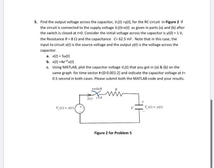 Solved 5. Find the output voltage across the capacitor, | Chegg.com