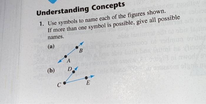 Solved Understanding Concepts 1. Use symbols to name each of | Chegg.com