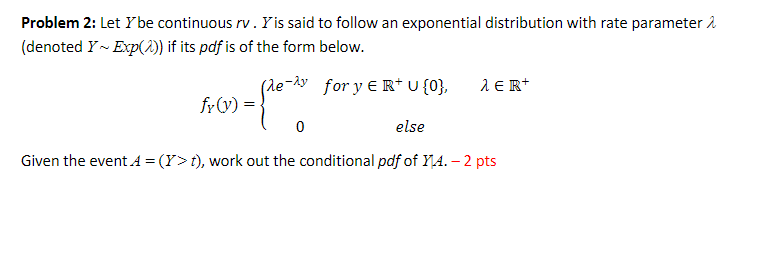 Solved Problem 2: Let Y ﻿be continuous rv. Y ﻿is said to | Chegg.com