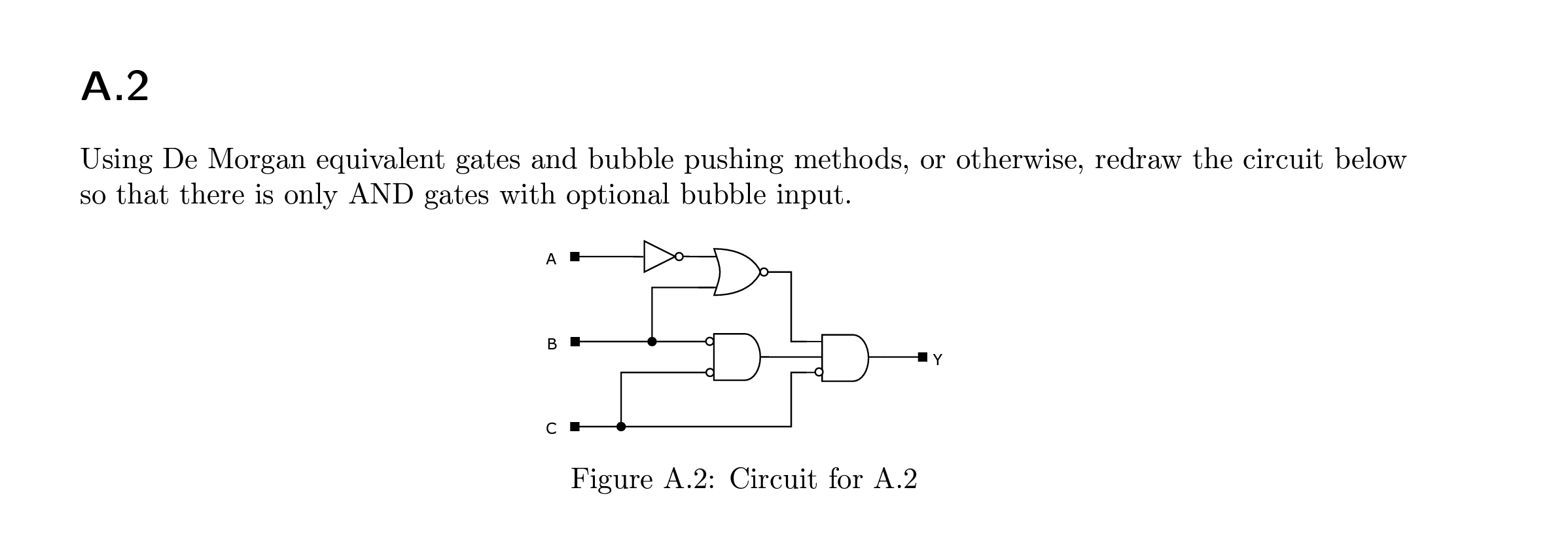 Solved A. 2Using De Morgan equivalent gates and bubble | Chegg.com