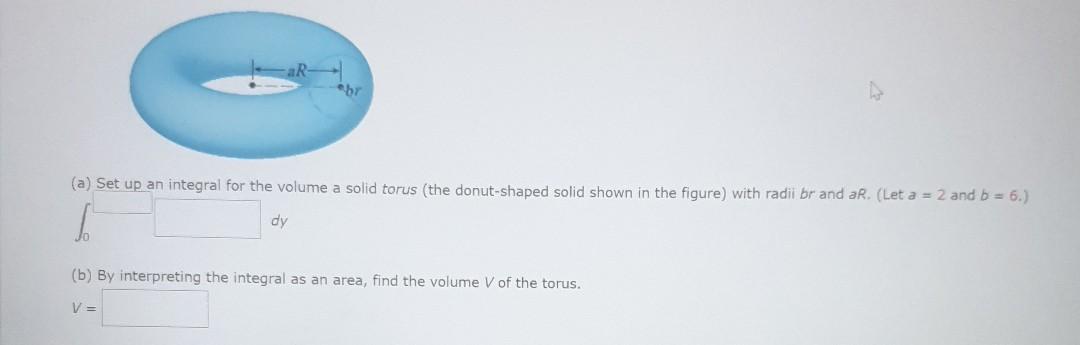Solved br (a) Set up an integral for the volume a solid | Chegg.com