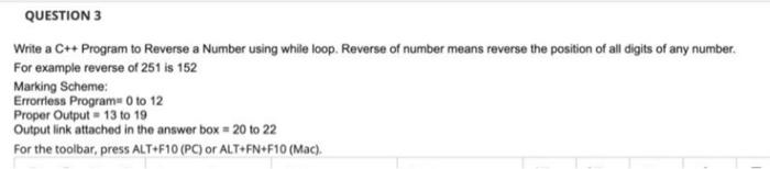 Solved Write A C Program To Reverse A Number Using While