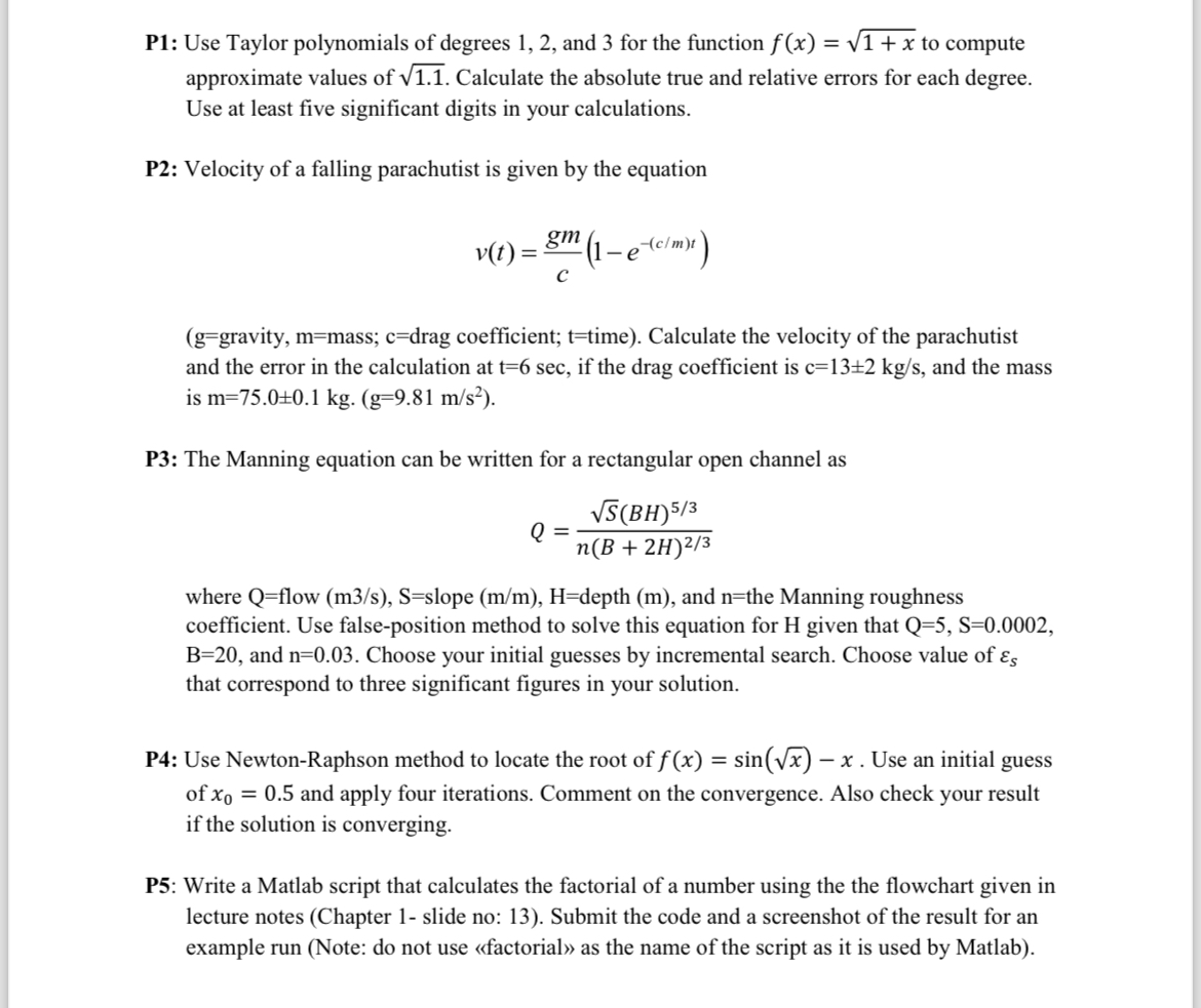 Solved P1: Use Taylor polynomials of degrees 1,2 , ﻿and 3 | Chegg.com