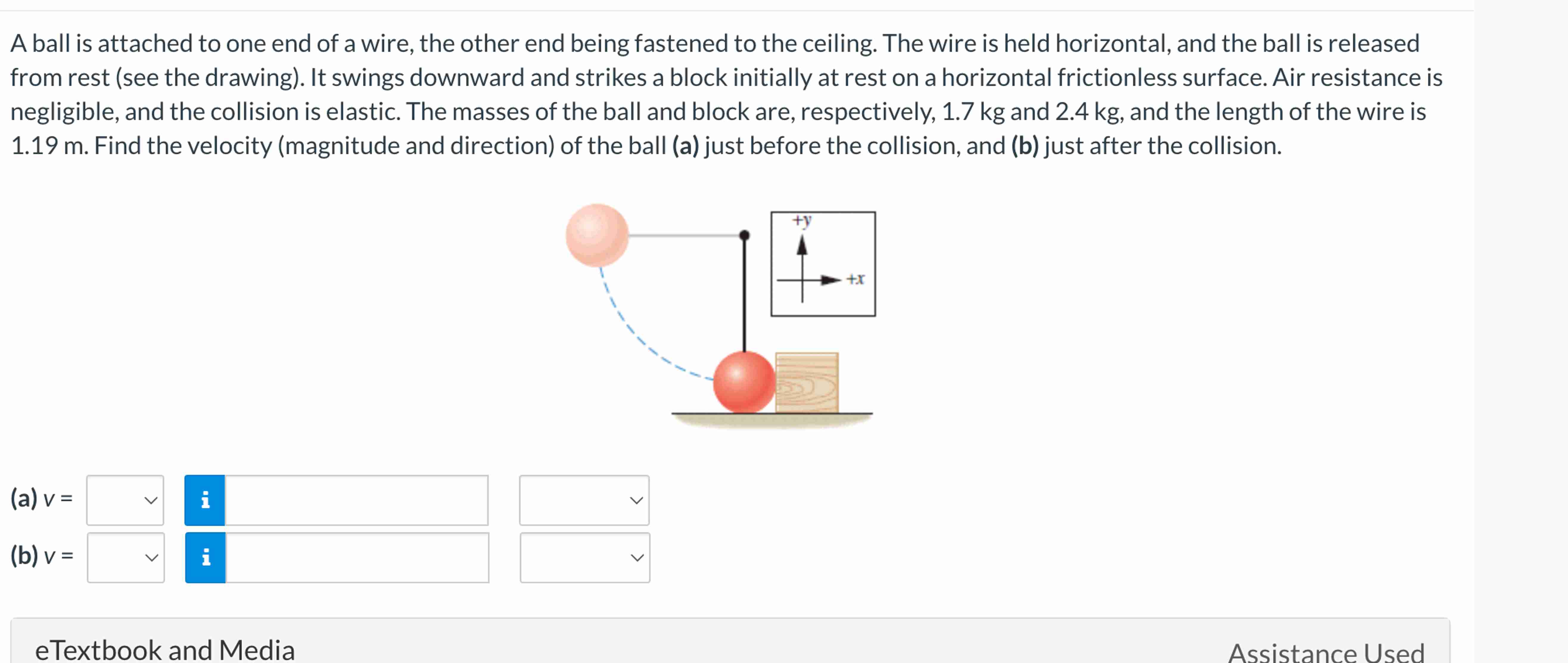 Solved 1.19m. ﻿Find the velocity (magnitude and direction) | Chegg.com