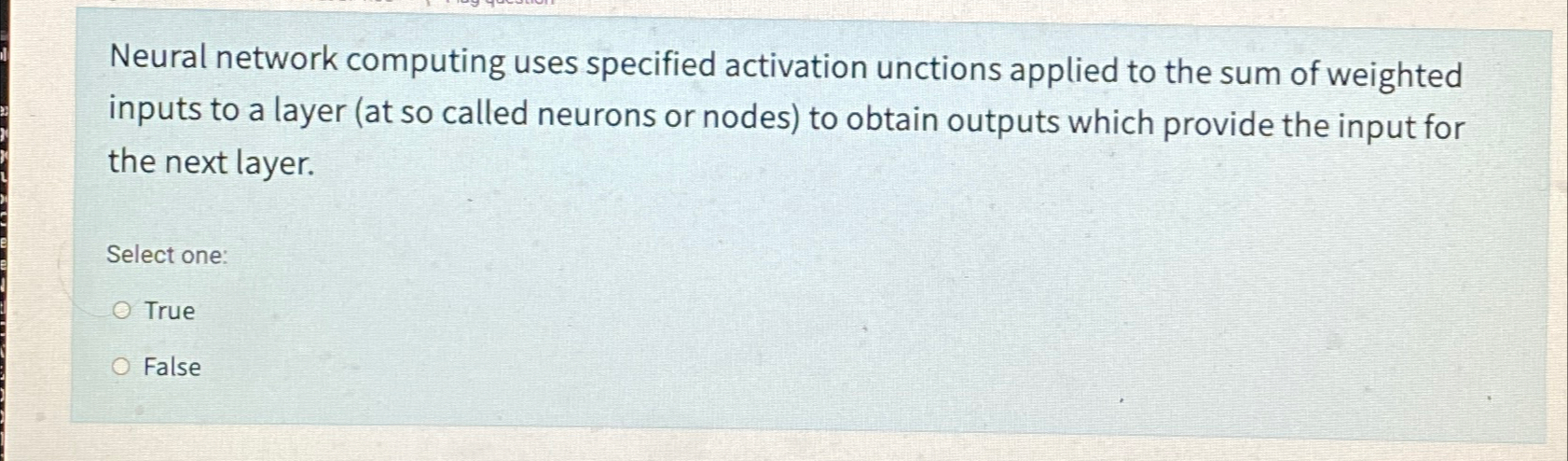 Solved Neural network computing uses specified activation | Chegg.com