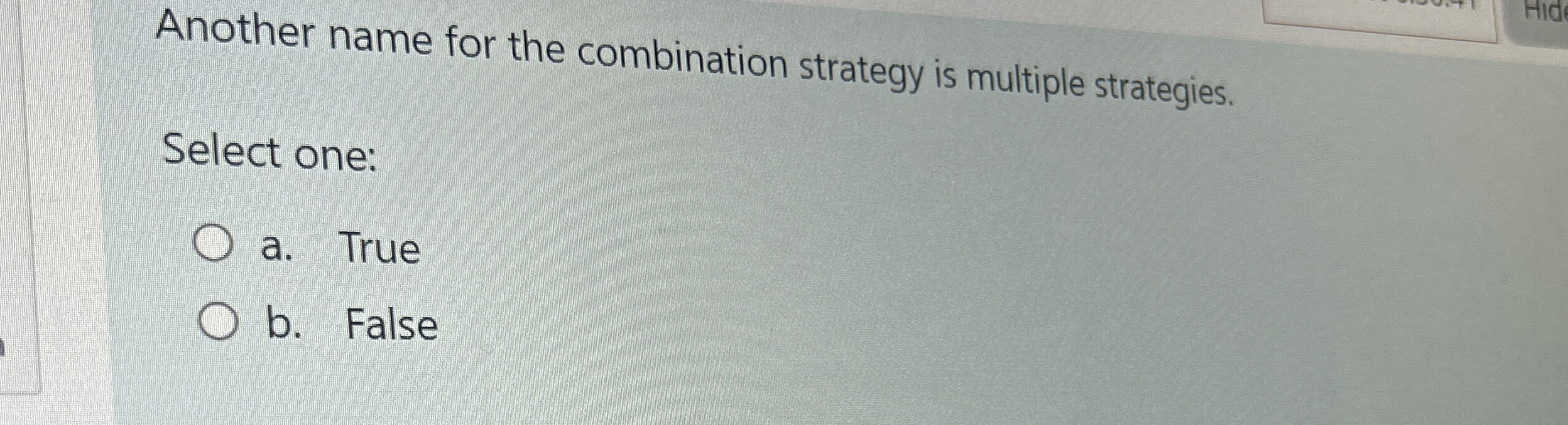 Solved Another name for the combination strategy is multiple | Chegg.com