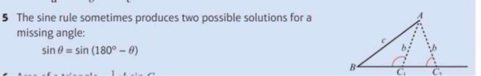 Solved 5 The sine rule sometimes produces two possible | Chegg.com