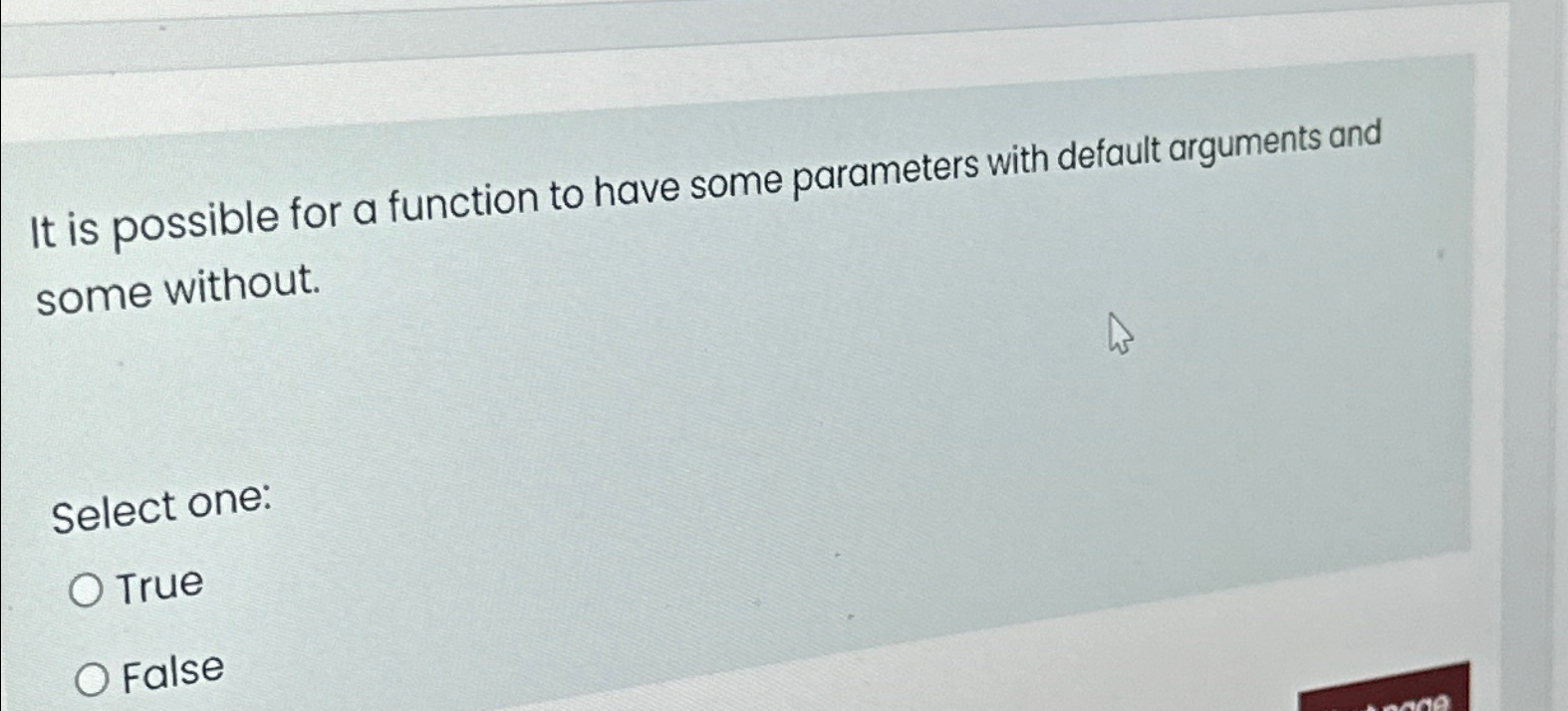 Solved It is possible for a function to have some parameters | Chegg.com