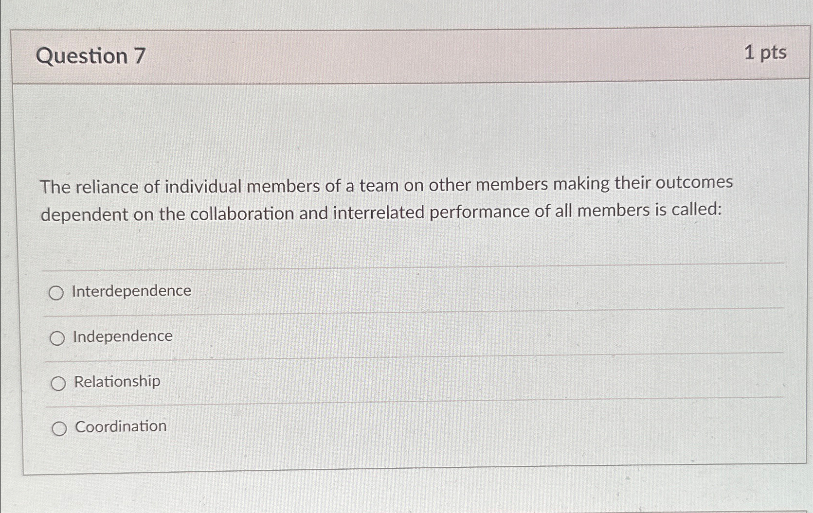 Solved Question 71 ﻿ptsThe reliance of individual members of | Chegg.com