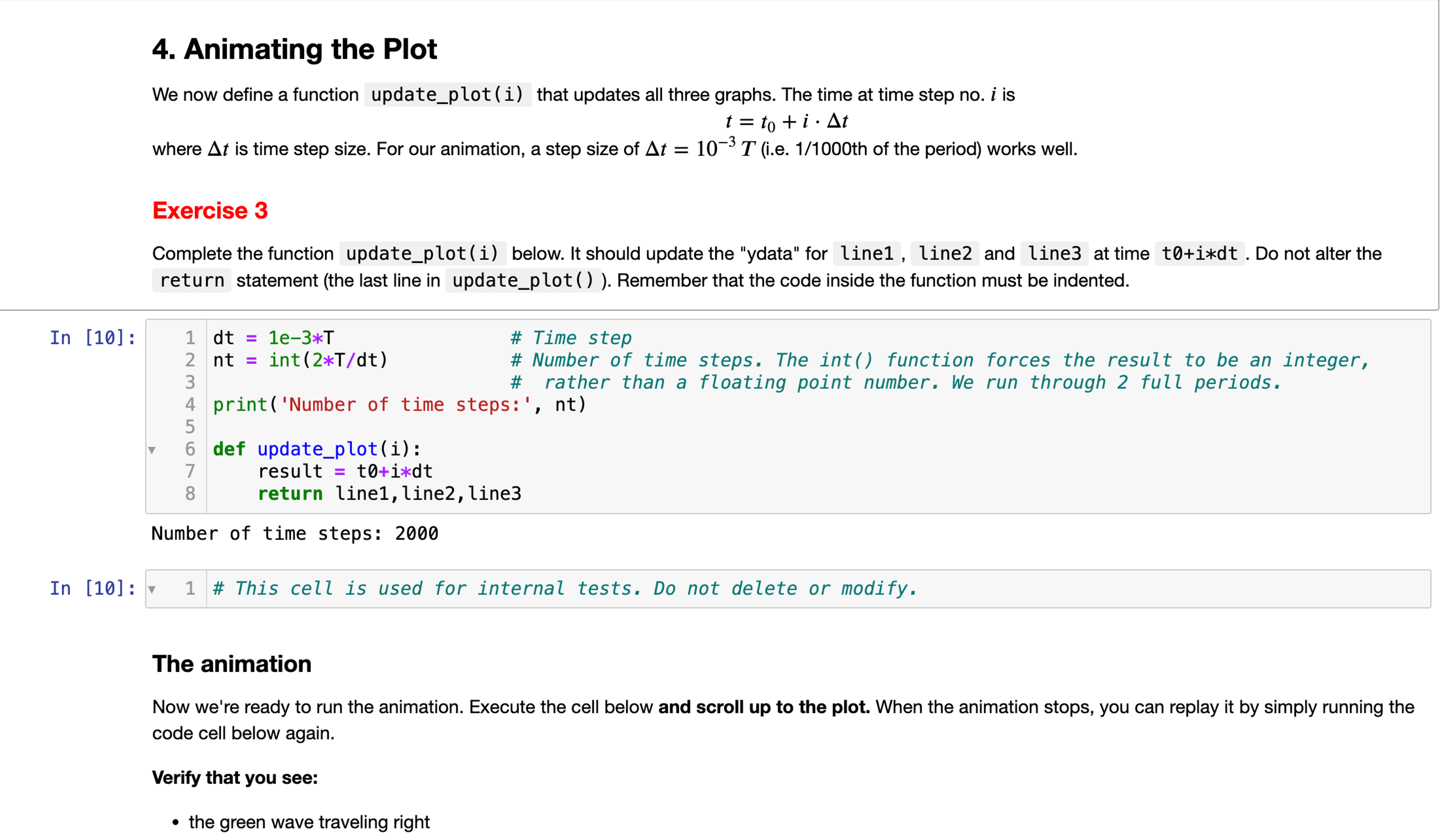 Solved Animating the PlotWe now define a function | Chegg.com