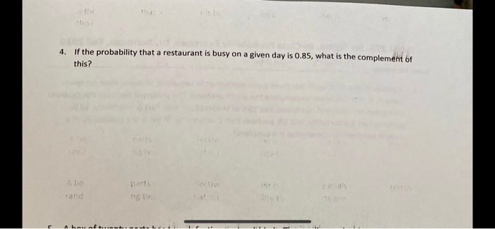 Solved 4. If the probability that a restaurant is busy on a | Chegg.com