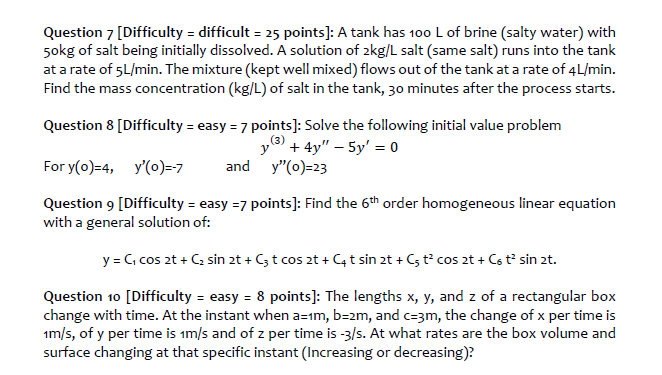 Solved Question 7 [Difficulty = ﻿difficult =25 ﻿points]: A | Chegg.com