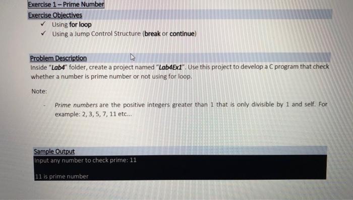 Solved Exercise 1 - Prime Number Exercise Objectives Using | Chegg.com