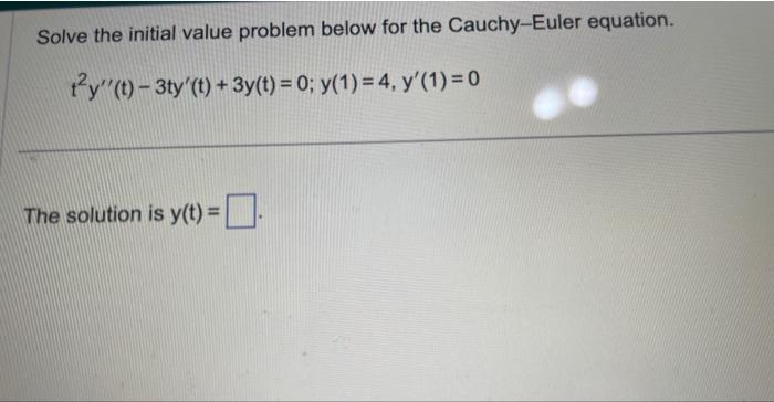 Solved Solve the initial value problem below for the | Chegg.com