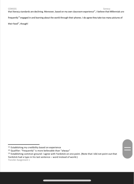 Short Transfer Assignment: Persuasive Writing | Chegg.com