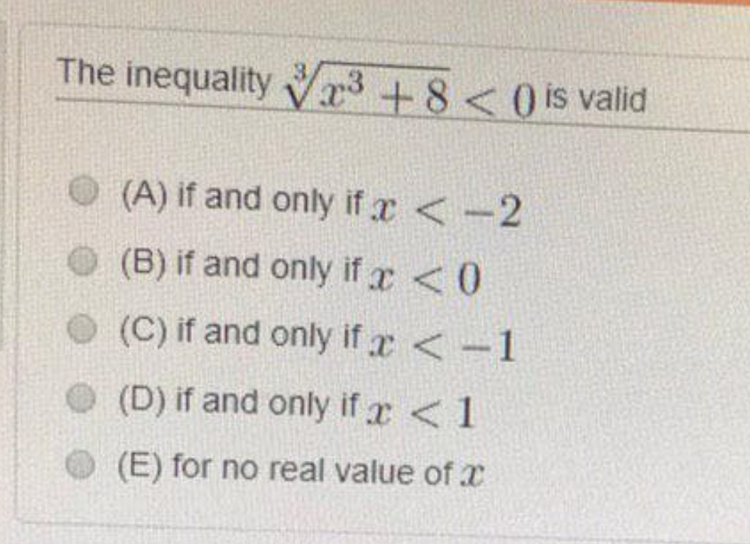 Solved The inequality x3+83