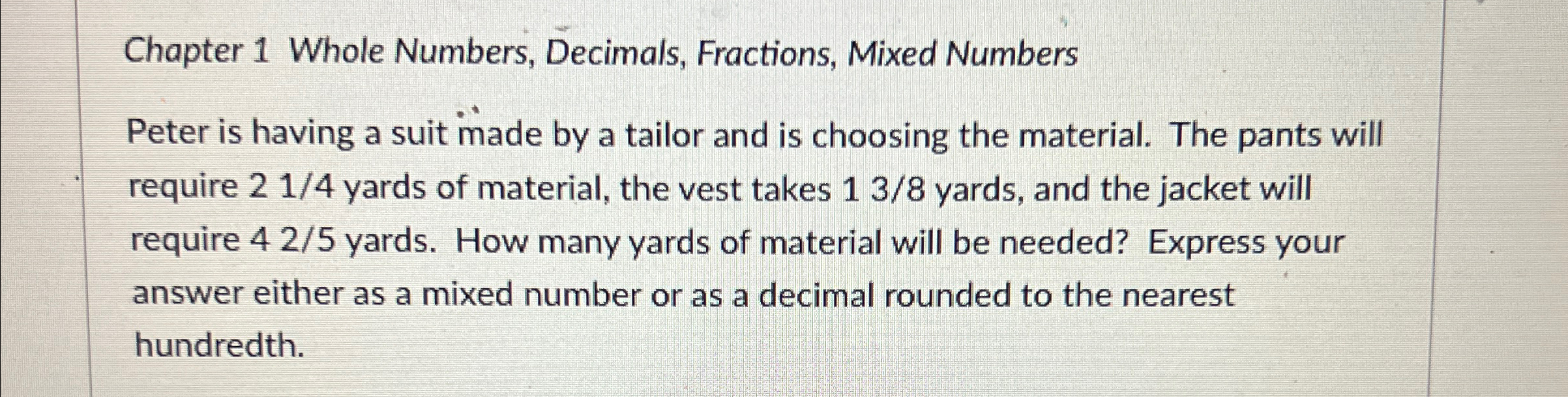 Solved Chapter 1 ﻿Whole Numbers, Decimals, Fractions, Mixed | Chegg.com