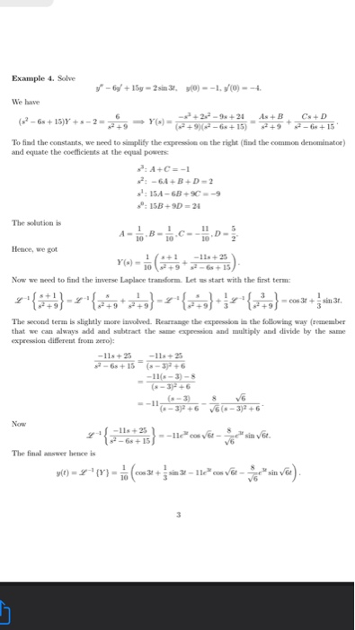16 Laplace transform. Solving linear ODE Ithis | Chegg.com