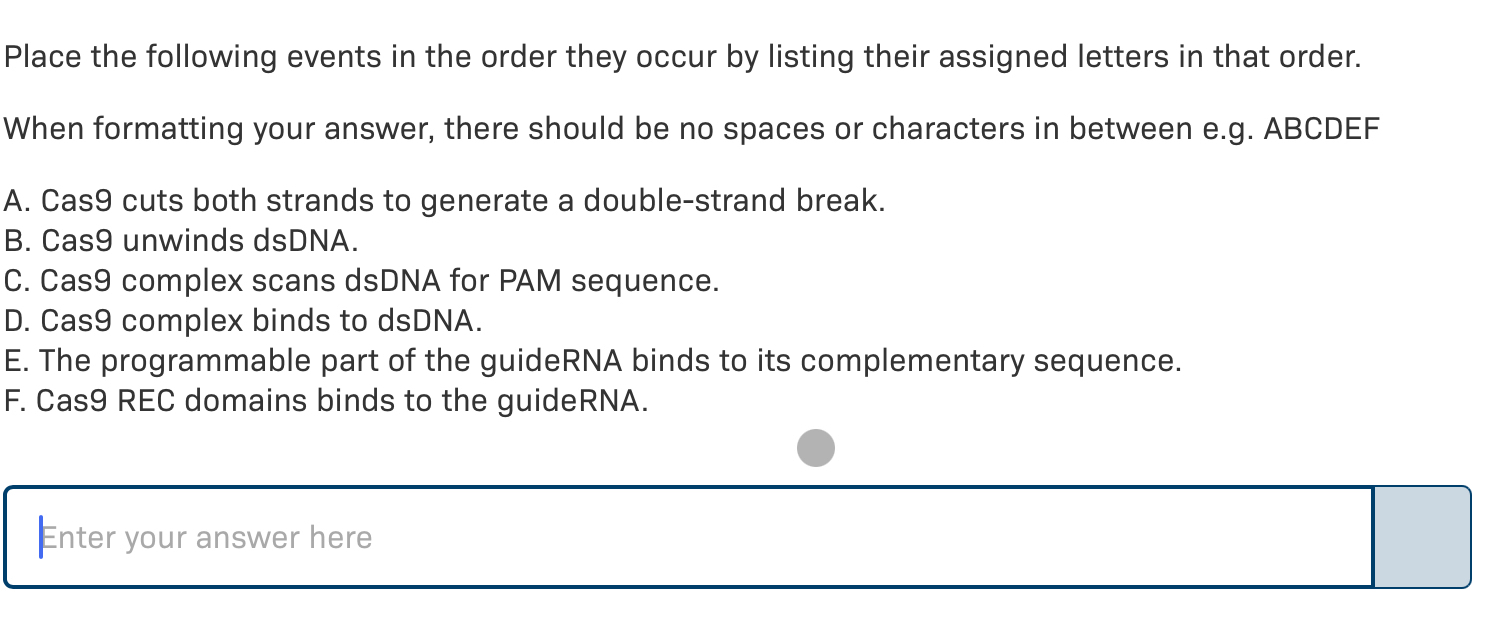 Solved Place the following events in the order they occur by | Chegg.com