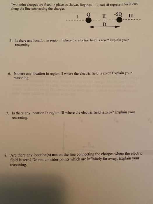 Solved Two point charges are fixed in place as shown. | Chegg.com