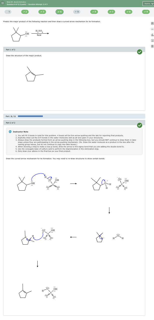Solved Part 1 ﻿of 2Draw the structure of the major | Chegg.com