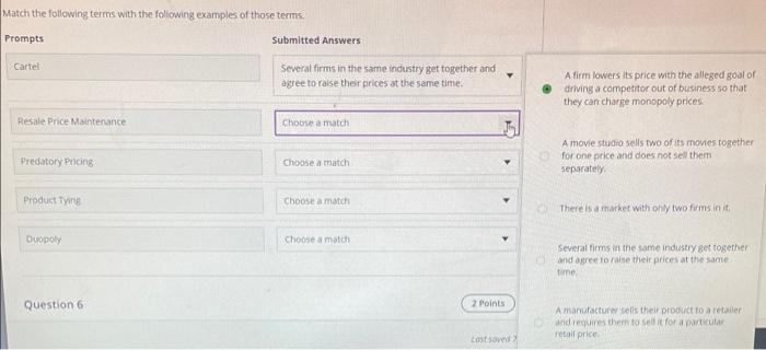 Solved Match the following terms with the following examples | Chegg.com